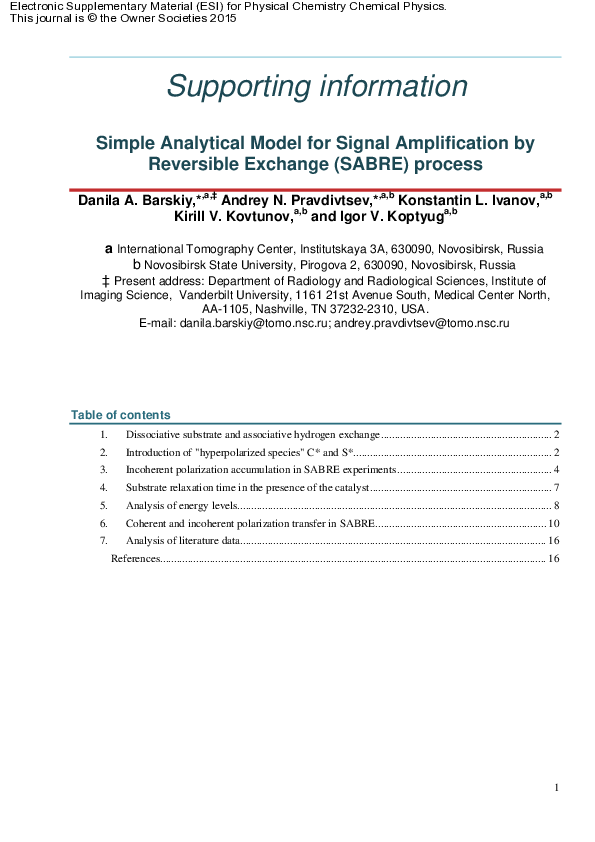 (PDF) A simple analytical model for signal amplification by reversible ...