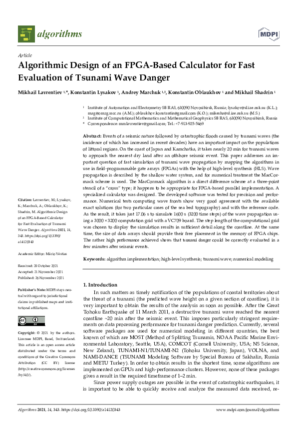 Pdf Algorithmic Design Of An Fpga Based Calculator For Fast