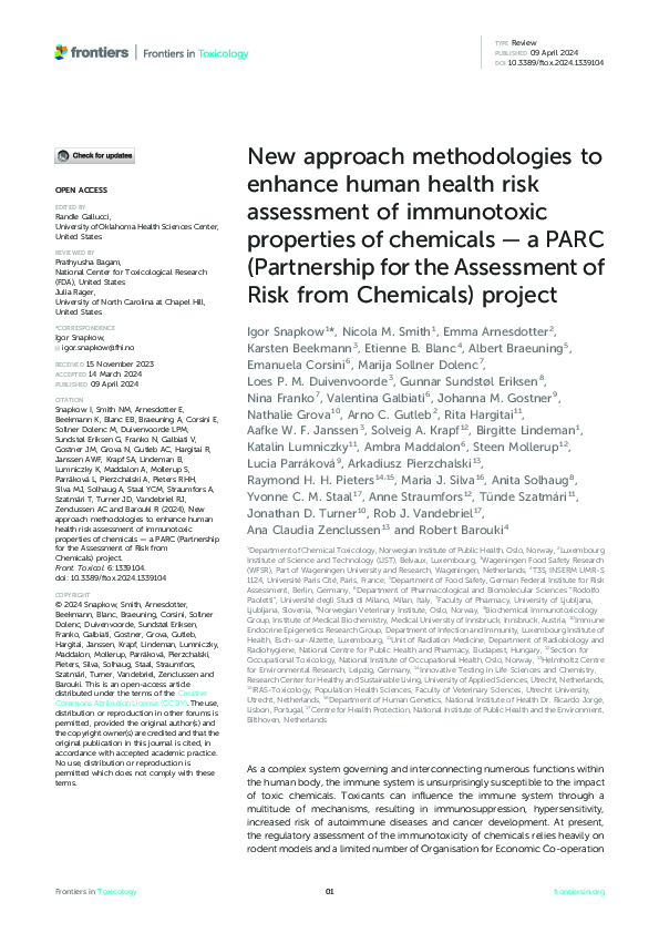 (PDF) New approach methodologies to enhance human health risk ...