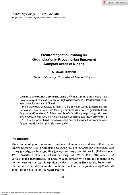 (PDF) Electromagnetic Profiling for Groundwater in Precambrian Basement ...