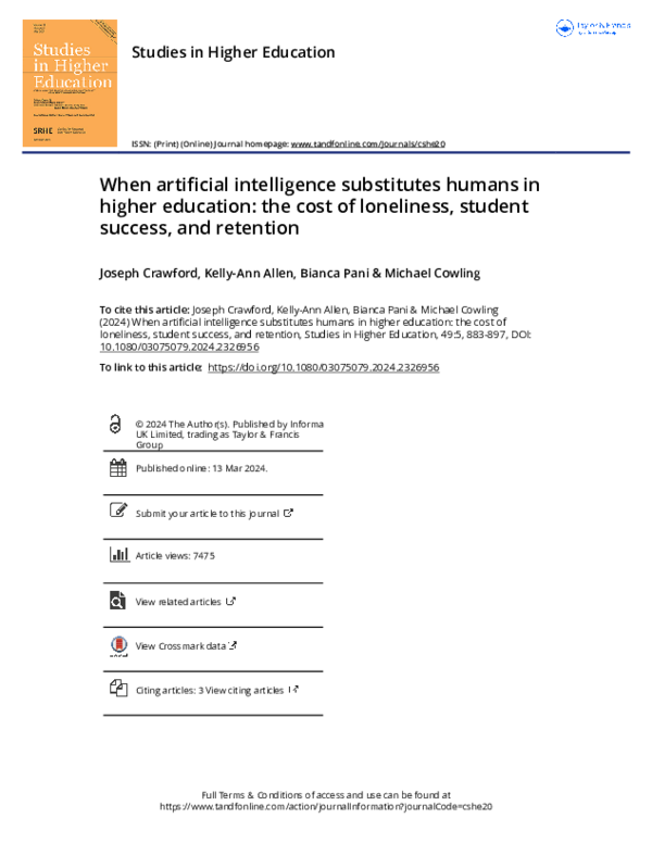 (PDF) When artificial intelligence substitutes humans in higher ...