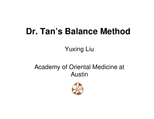 (PDF) Dr. Tan's Balance Method
