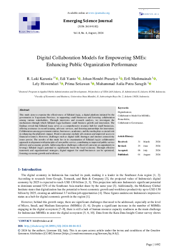 (PDF) Digital Collaboration Models for Empowering SMEs: Enhancing ...
