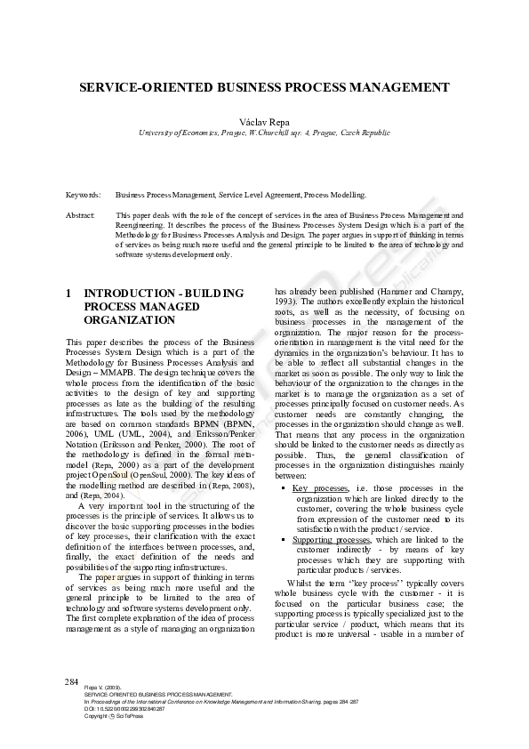 (PDF) Service-Oriented Business Process Management