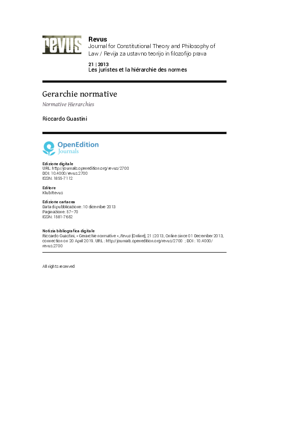 (PDF) Gerarchie normative