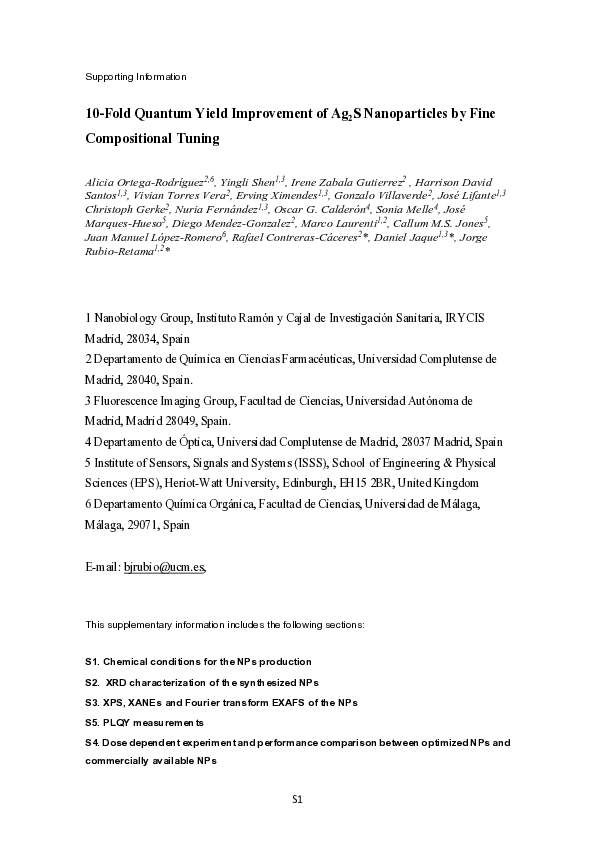 (PDF) 10-Fold Quantum Yield Improvement of Ag2S Nanoparticles by Fine ...
