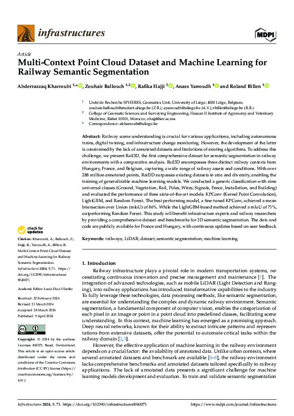 (PDF) Multi-Context Point Cloud Dataset and Machine Learning for Railway Semantic Segmentation ...