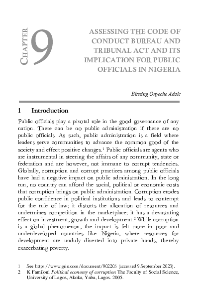 (PDF) ASSESSING THE CODE OF CONDUCT BUREAU AND TRIBUNAL ACT AND ITS ...