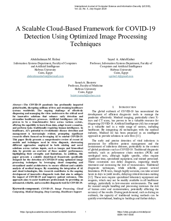 (PDF) A Scalable Cloud-Based Framework for COVID-19 Detection Using Optimized Image Processing ...