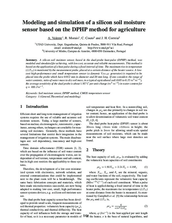 (PDF) Modeling and simulation of a silicon soil moisture sensor based ...