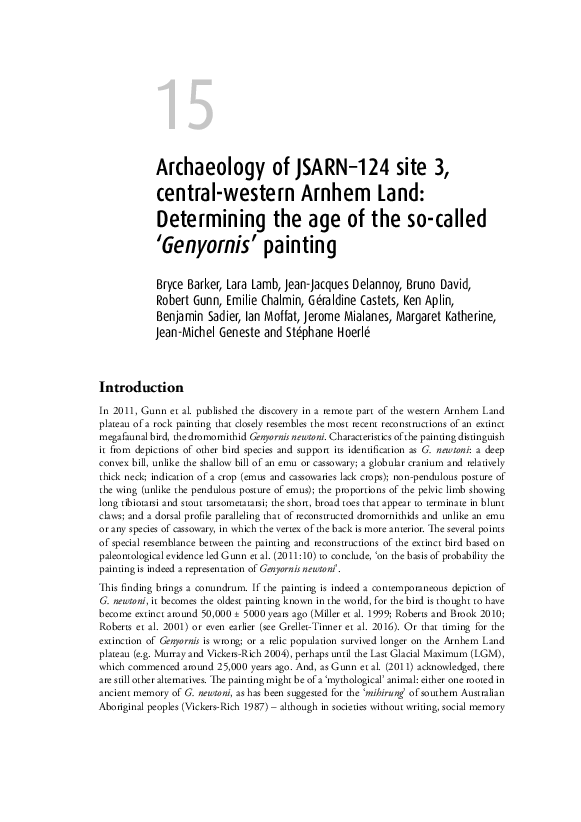 (PDF) Archaeology of JSARN–124 site 3, central-western Arnhem Land ...