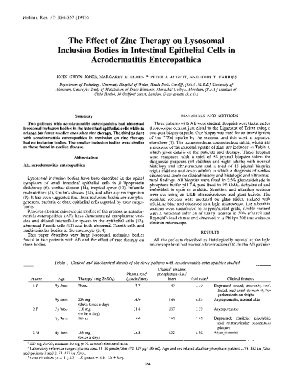(PDF) The Effect of Zinc Therapy on Lysosomal Inclusion Bodies in ...