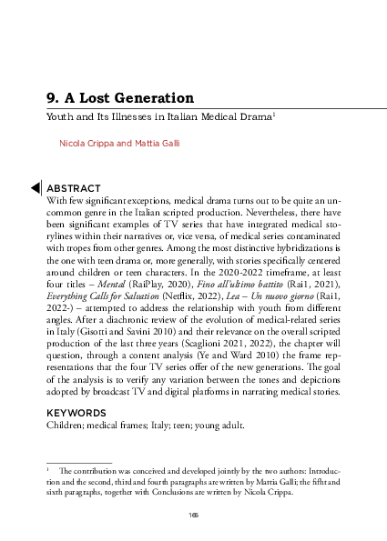(PDF) A Lost Generation. Youth and Its Illnesses in Italian Medical ...