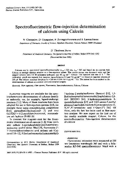 Pdf Spectrofluorimetric Flow Injection Determination Of Adrenaline With An Iodine Solid Phase
