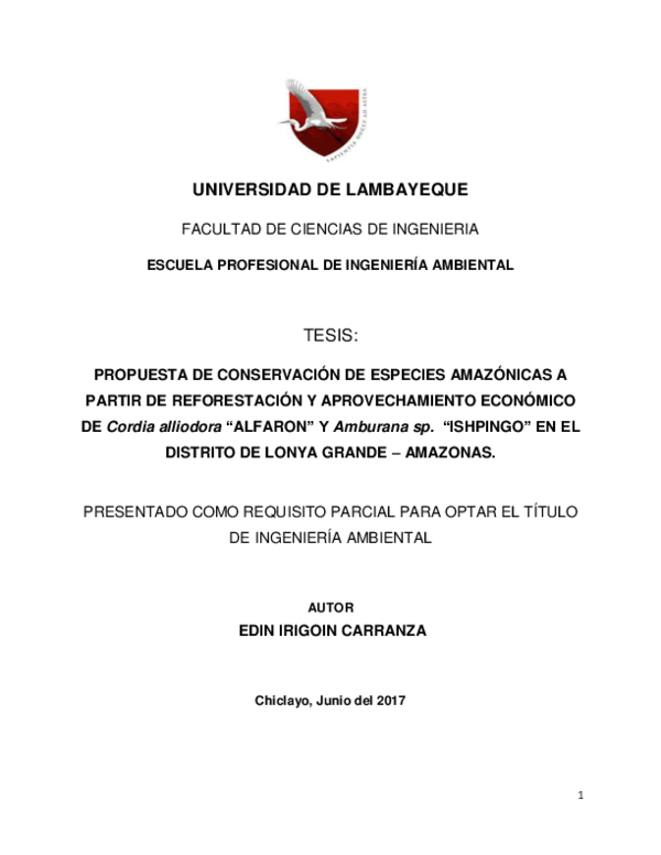 (PDF) Propuesta de conservación de especies amazónicas a partir de ...