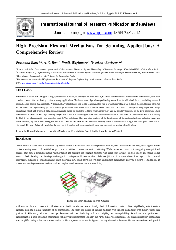 (PDF) High-Precision Flexural Mechanisms Overview