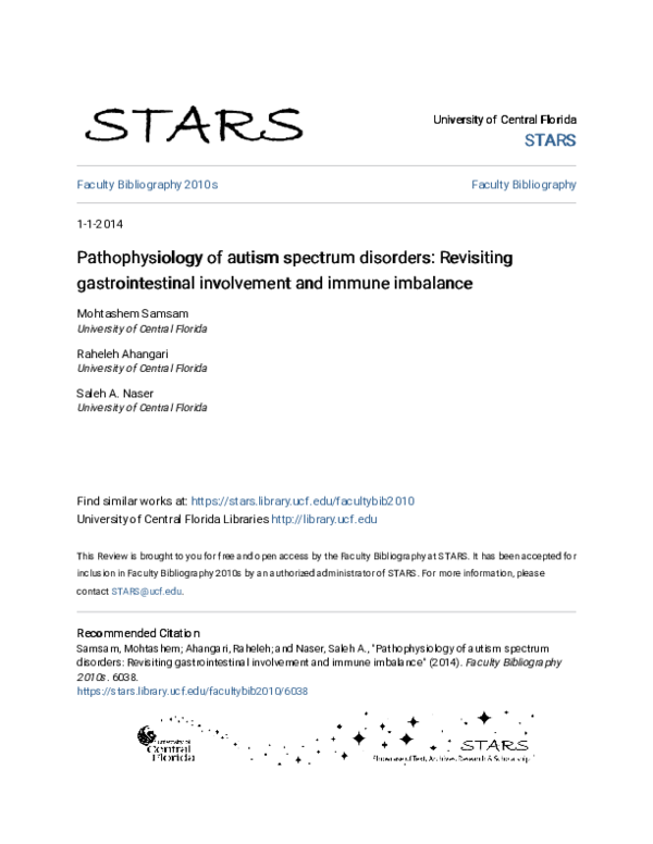 (PDF) Pathophysiology of autism spectrum disorders: Revisiting ...