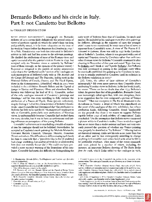 (PDF) Article Bernardo Bellotto and his circle in Italy. Part I: not ...