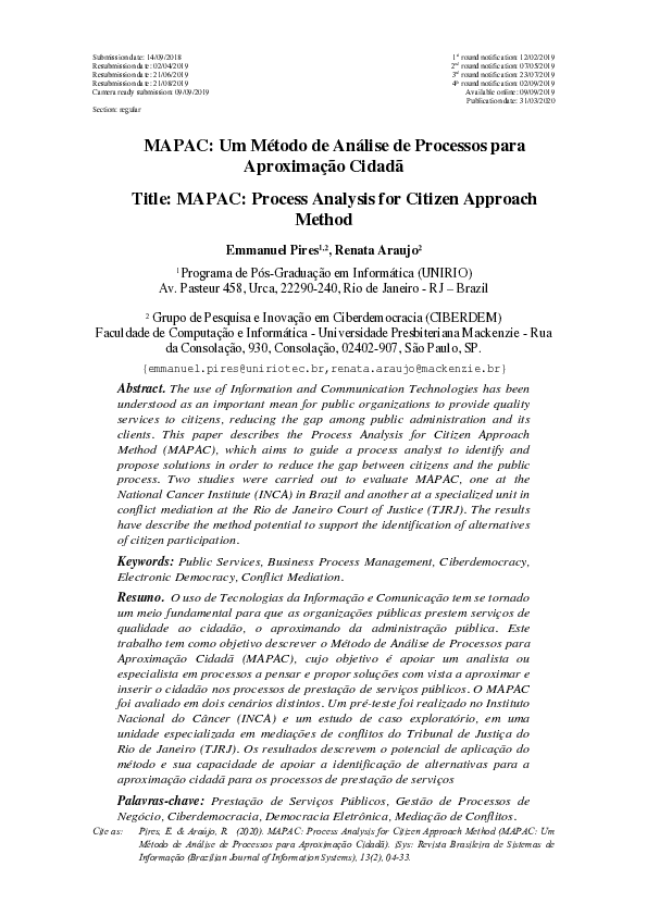 (PDF) MAPAC: Um Método de Análise de Processos para Aproximação Cidadã ...
