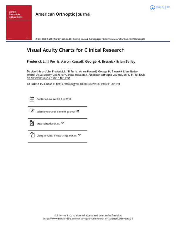 (PDF) Visual Acuity Charts for Clinical Research