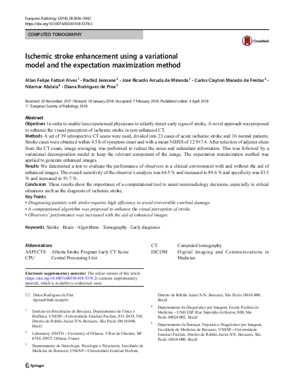 (PDF) Ischemic stroke enhancement using a variational model and the expectation maximization ...