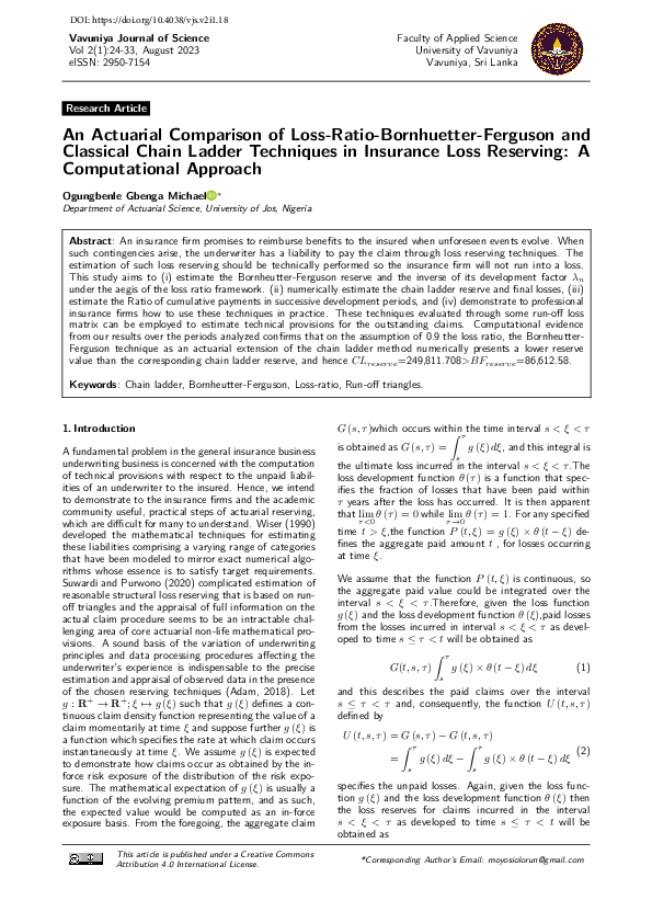 (PDF) An actuarial comparison of loss-ratio-Bornhuetter-Ferguson and ...