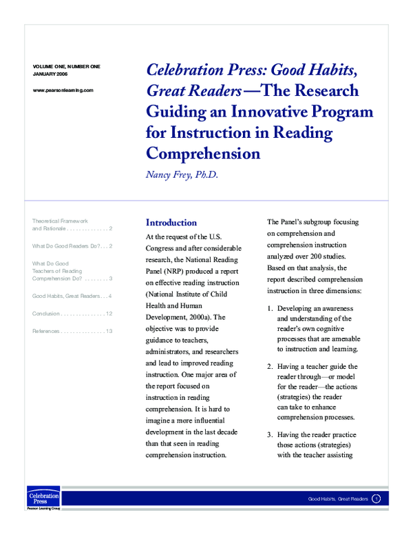 (PDF) Celebration Press: Enhancing Reading Comprehension