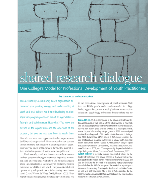 (PDF) Shared Research Dialogue: One College's Model for Professional ...