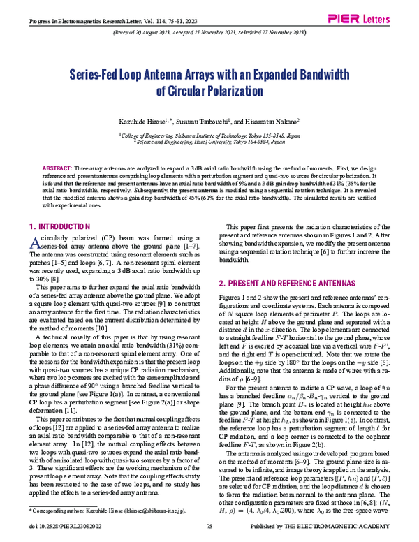 (PDF) Series-fed Loop Antenna Arrays with an Expanded Bandwidth of ...