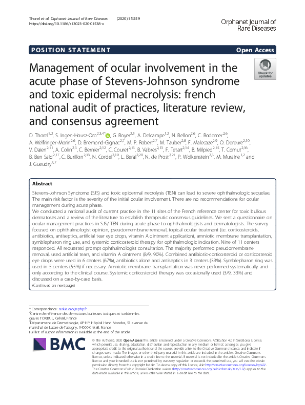 (PDF) Management of ocular involvement in the acute phase of Stevens ...