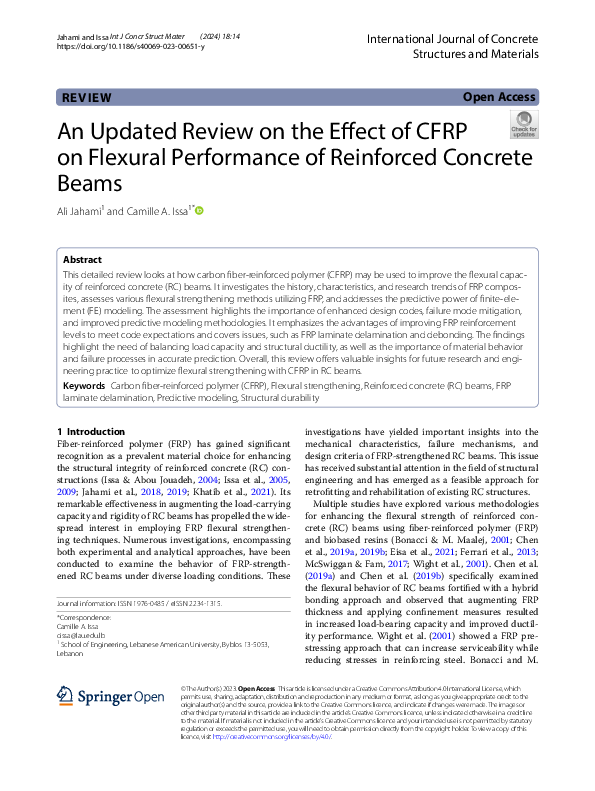 Pdf An Updated Review On The Effect Of Cfrp On Flexural Performance