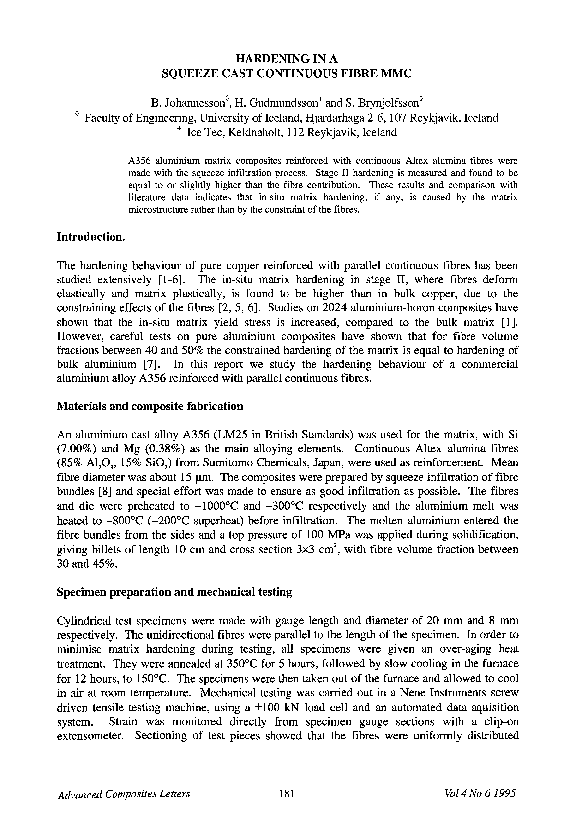 (PDF) Hardening in a Squeeze Cast Continuous Fibre MMC | Sigurdur ...