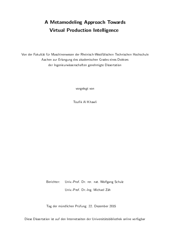 (PDF) A metamodeling approach towards virtual production intelligence