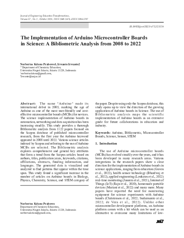 Pdf The Implementation Of Arduino Microcontroller Boards In Science 0023