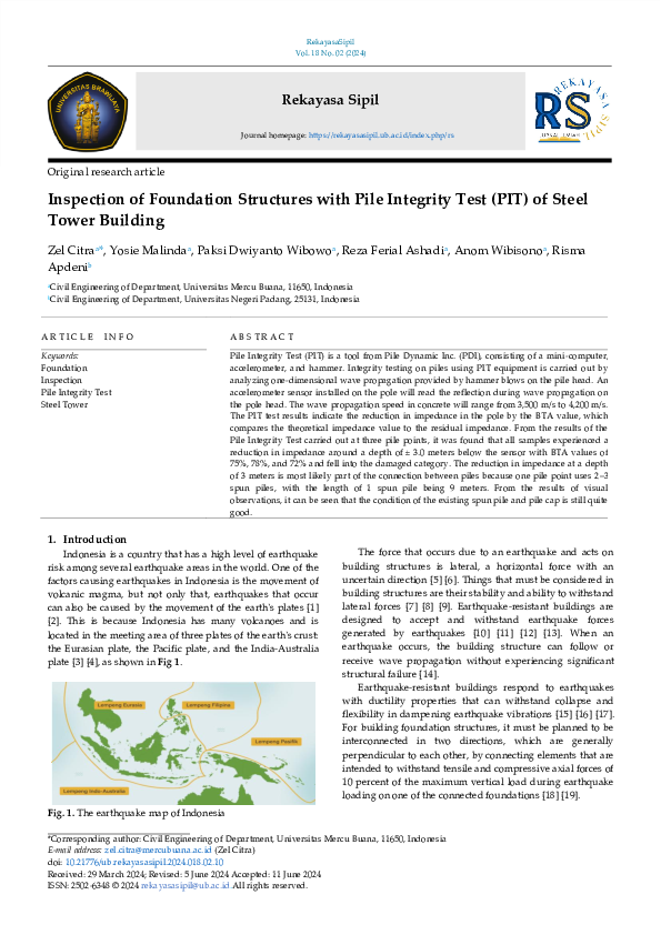 (PDF) Inspection of Foundation Structures with Pile Integrity Test (PIT ...