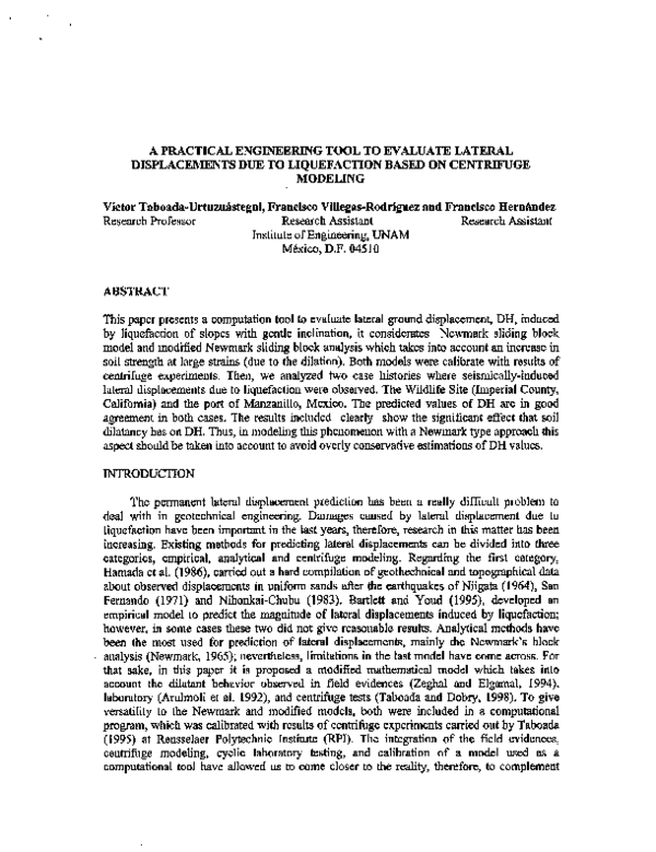 (PDF) A Practical Engineering Tool To Evaluate Lateral Displacements ...