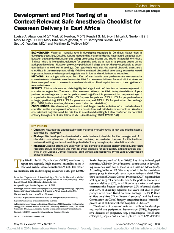 (PDF) Development and Pilot Testing of a Context-Relevant Safe ...