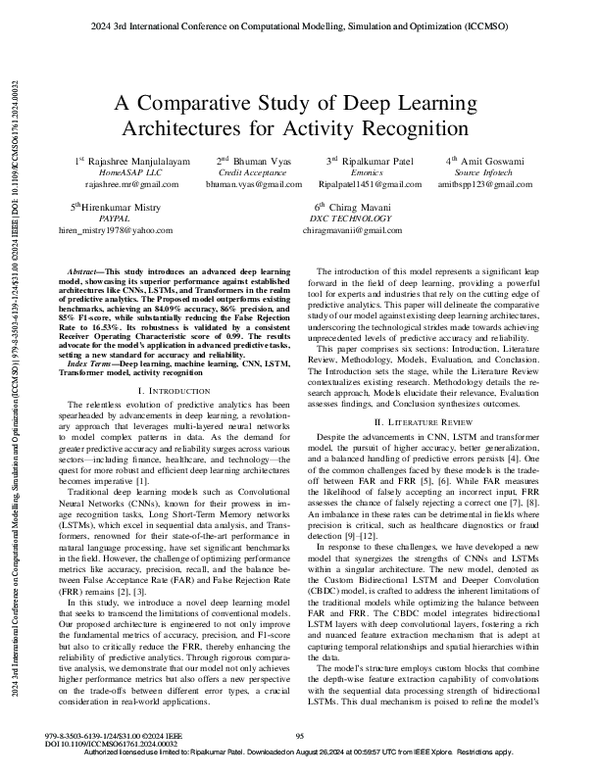 (PDF) A Comparative Study of Deep Learning Architectures for Activity ...