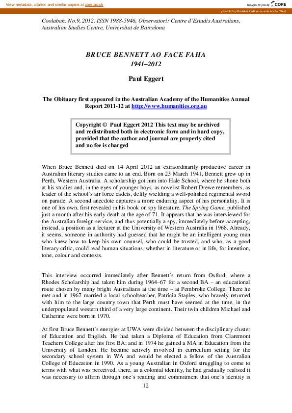 (PDF) Bruce Bennett Ao Face Faha 1941–2012