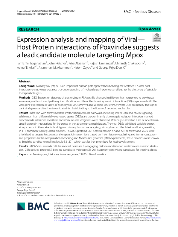 (PDF) Expression analysis and mapping of Viral—Host Protein interactions of Poxviridae suggests ...