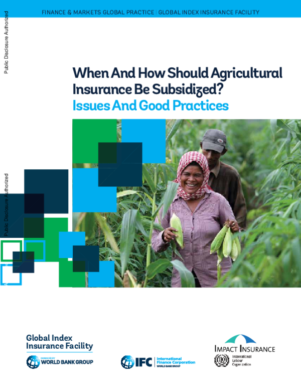 (PDF) When and How Should Agricultural Insurance Be Subsidized?