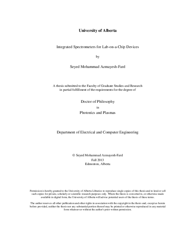 (PDF) Integrated Spectrometers for Lab-on-a-Chip Devices