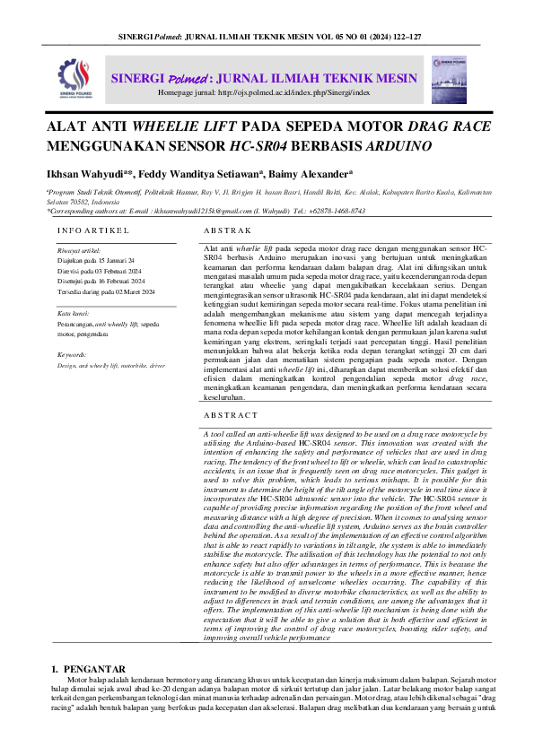 (PDF) Alat Anti Wheelie Lift Pada Sepeda Motor Drag Race Menggunakan ...