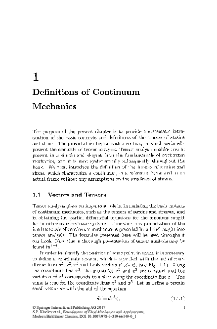 (PDF) Definitions of Continuum Mechanics