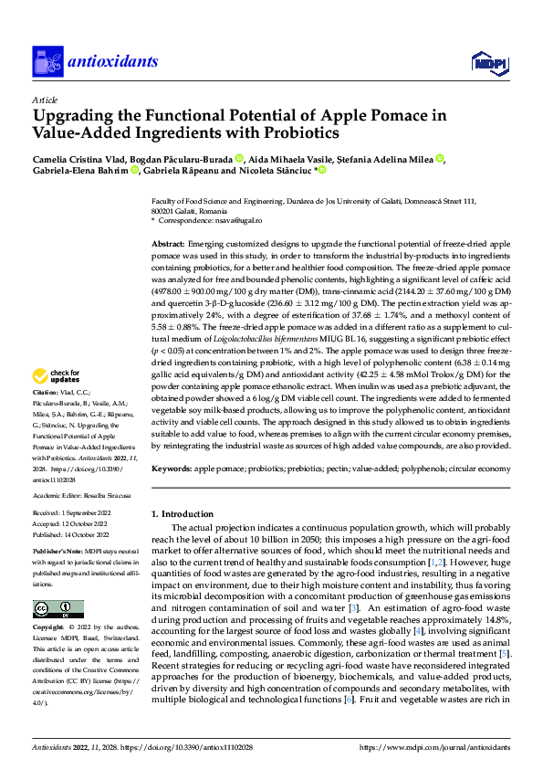 (PDF) Upgrading the Functional Potential of Apple Pomace in Value-Added ...