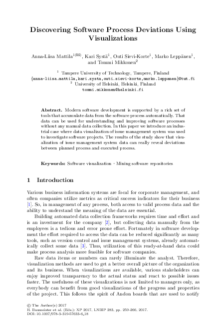 (PDF) Discovering Software Process Deviations Using Visualizations