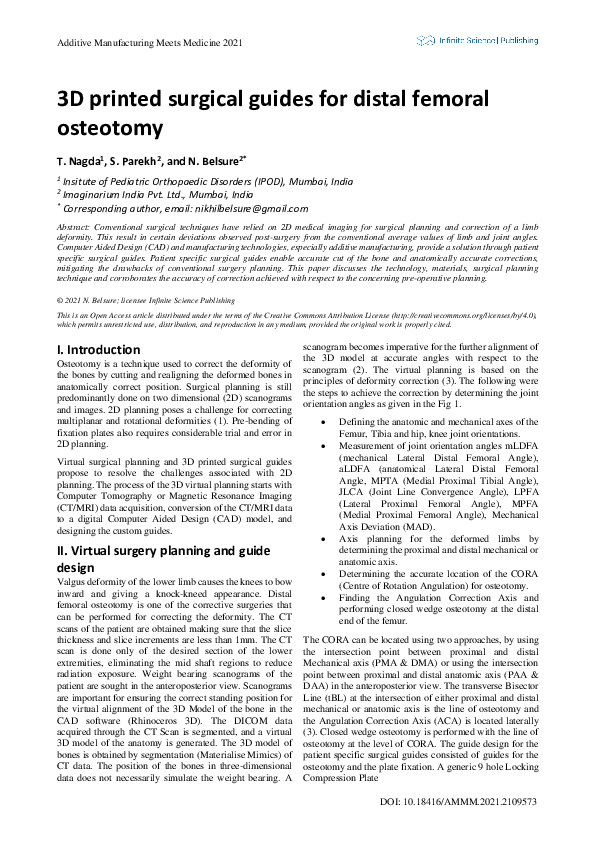 (PDF) 3D Printed Surgical Guides for Distal Femoral Osteotomy