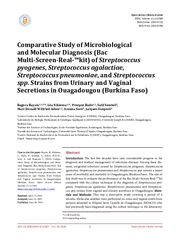 (PDF) Comparative Study of Microbiological and Molecular Diagnosis (Bac ...