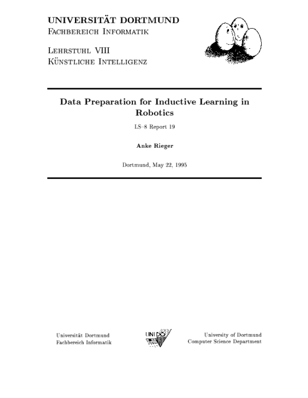 (PDF) Data preparation for inductive learning in robotics