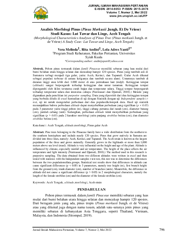 (PDF) ANALISIS MORFOLOGI PINUS (Pinus merkusii Jungh. et de Vriese ...